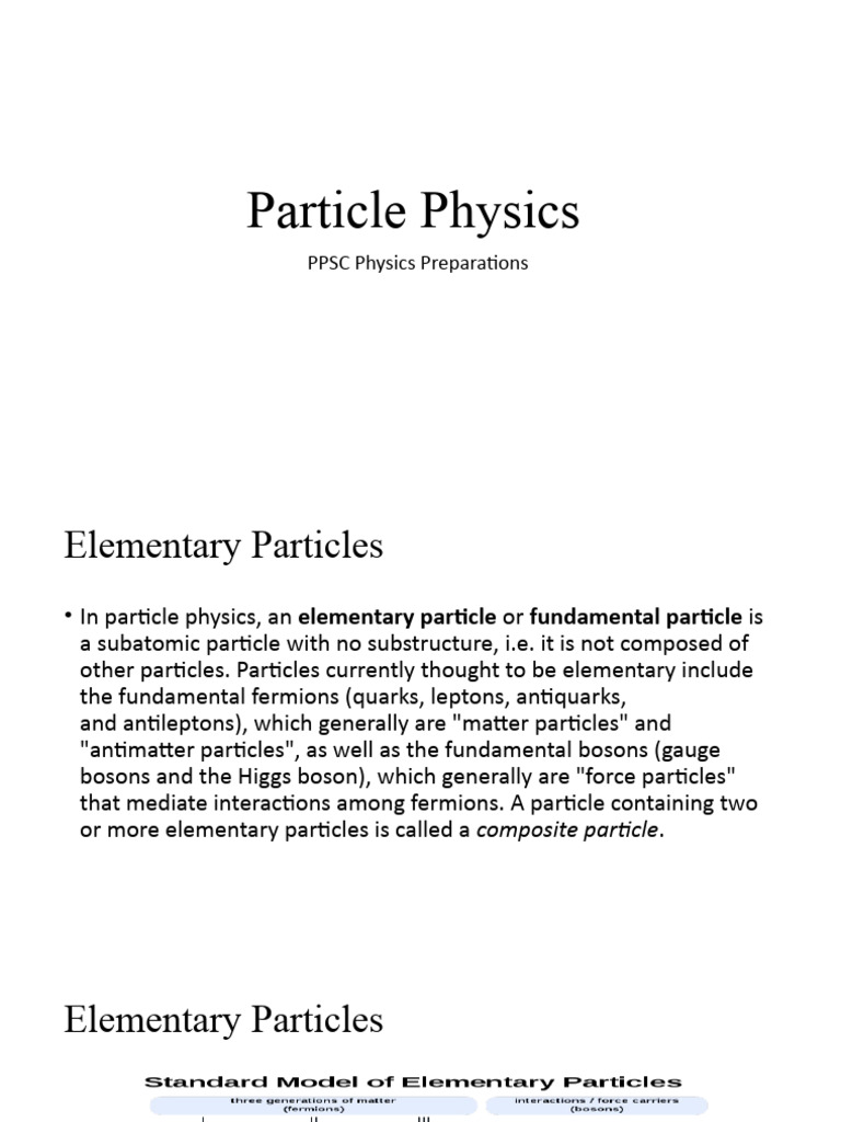 Particle Physics 4 | PDF | Particle Physics | Elementary Particle