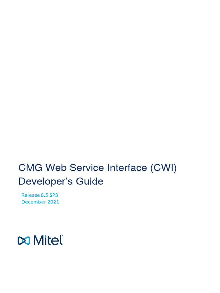 CWI Developers Guide - WEB SERVICE MITEL | PDF | Boolean Data Type | World Wide Web