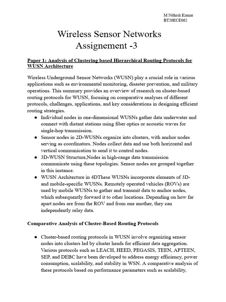 WSN Assignment 3 | PDF | Routing | Wireless Sensor Network WSN Assignment 3 | PDF | Routing | Wireless Sensor Network