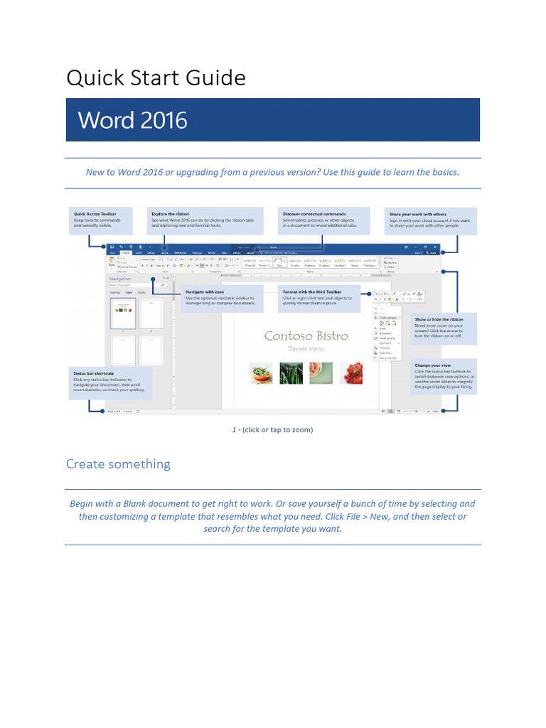 Word 2016 Quick Start Guide | PDF | Share Point | Cyberspace