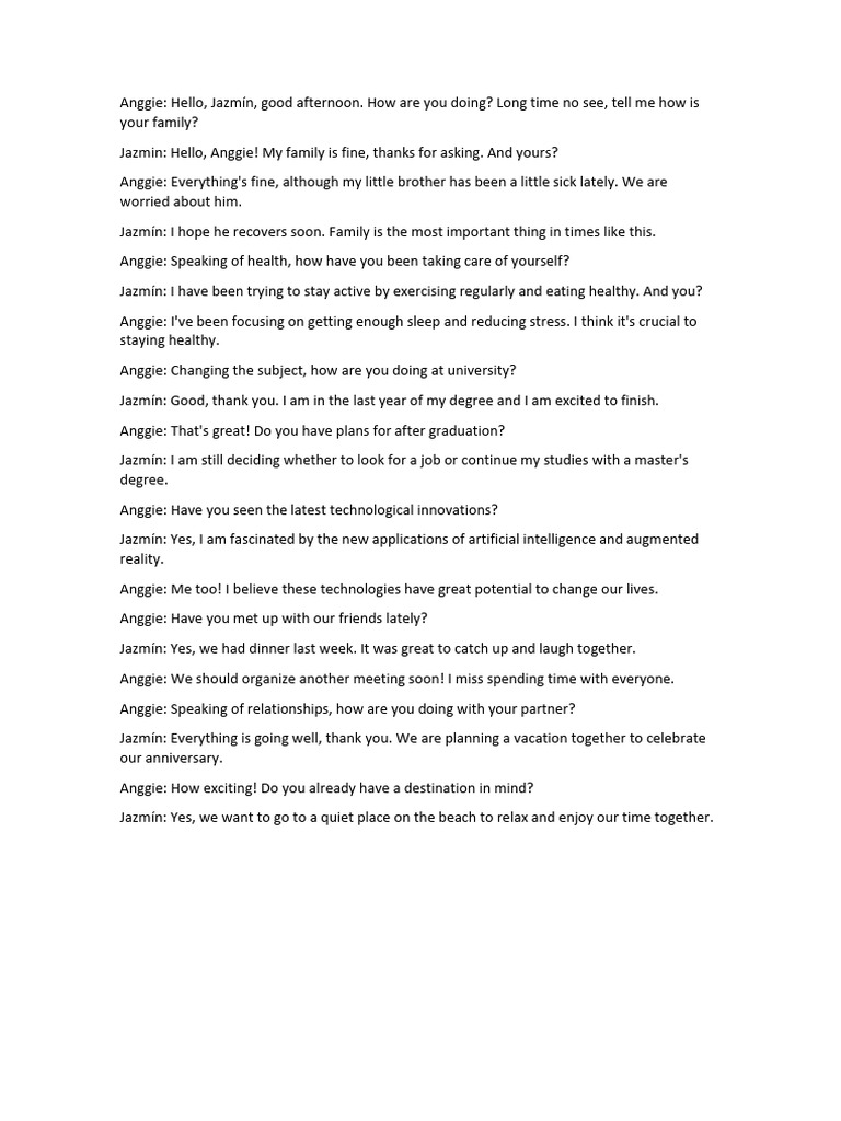 Speaking 2 Jaz y Anggie | PDF