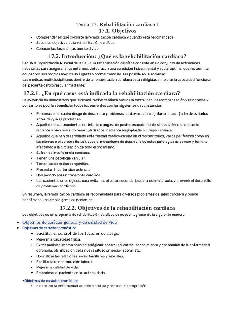 Tema 17. Rehabilitación Cardíaca I | Descargar gratis PDF | Depresión (estado de ánimo ...