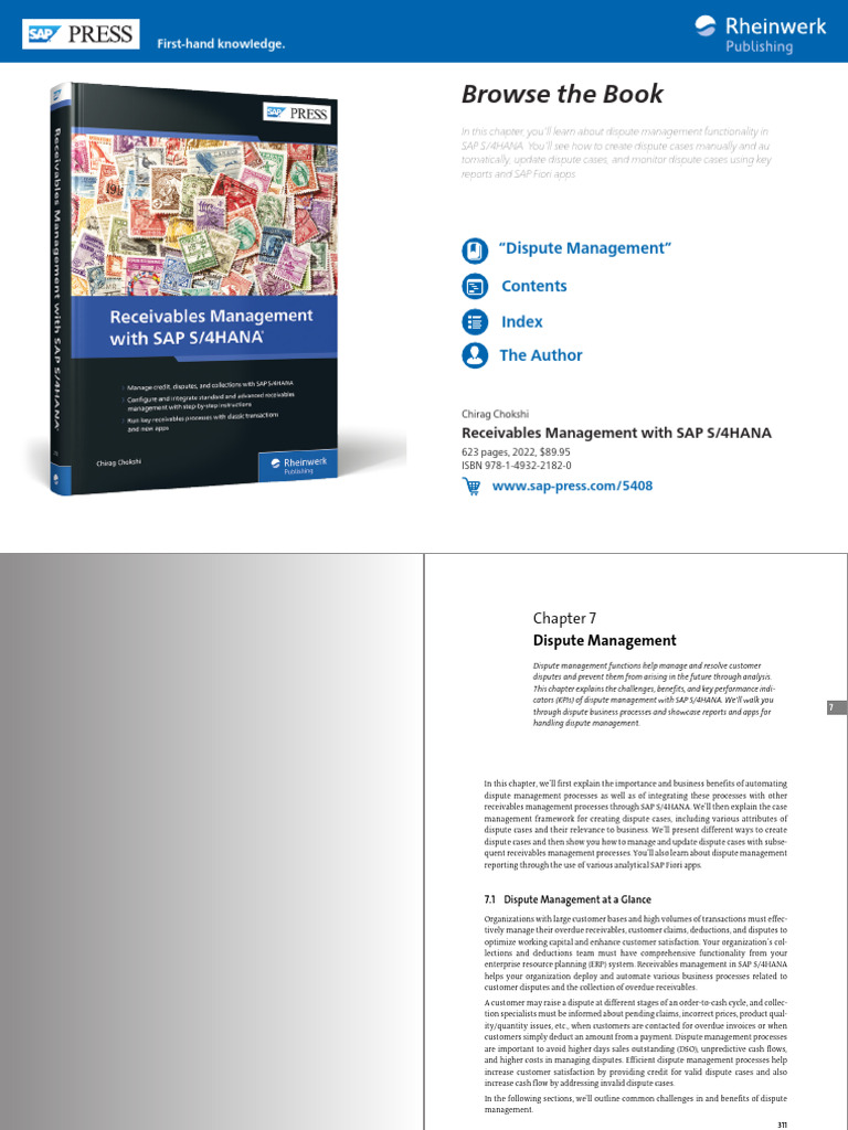 Reading Sample Sap Press Receivables Management With Sap s4hana | PDF | Invoice | Accounting