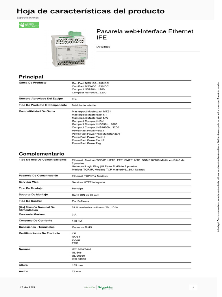 Schneider Electric - Enerlin-X-IFE-y-IFM - LV434002 | PDF | Protocolo ...