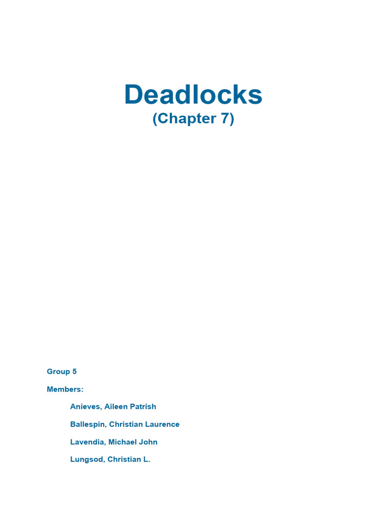 Understanding Deadlocks in Systems | PDF | Computers