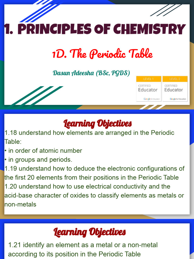 1D The Periodic Table | PDF | Periodic Table | Electron Configuration