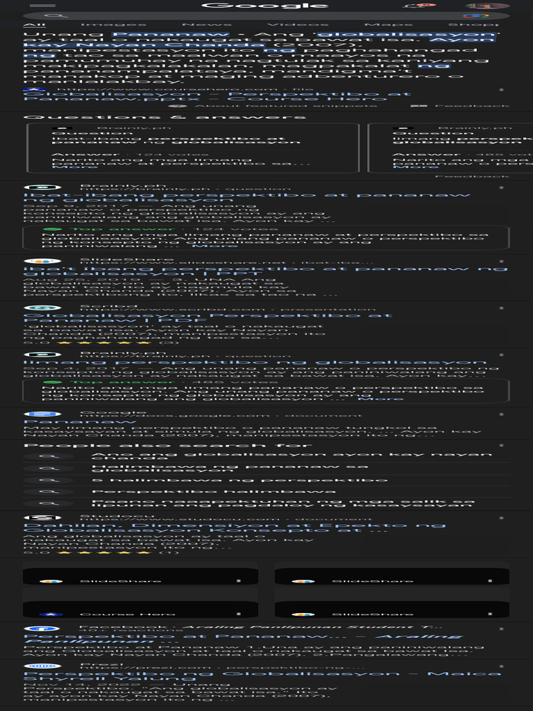 Ano Ano Ang Perspektibo at Pananaw Tungkol Sa Globalisasyon Ayon Kay ...