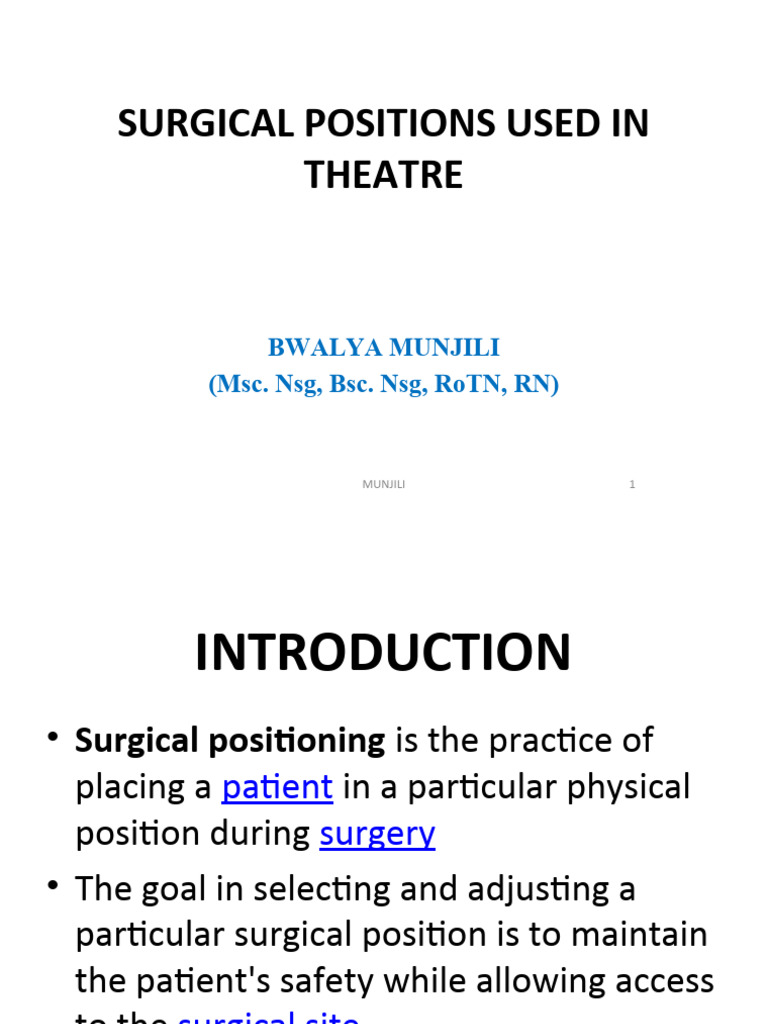 Positions Used in Surgery B.M | Download Free PDF | Pelvis | Clinical Medicine