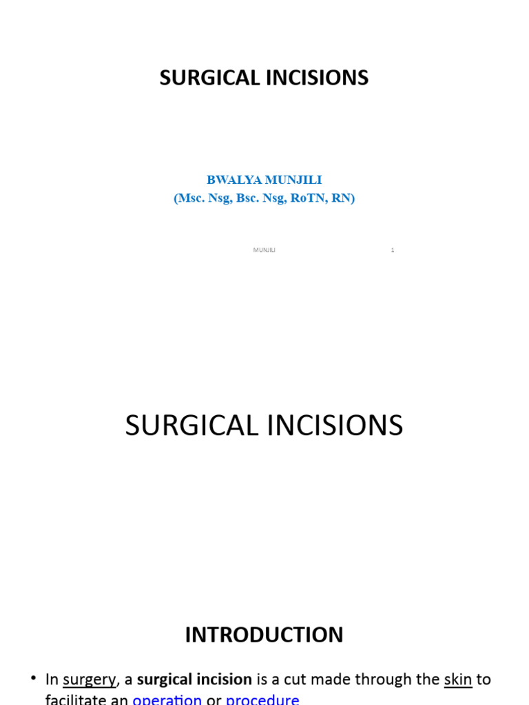 Surgical Incisions Power Point B - M | PDF | Abdomen | Anatomy