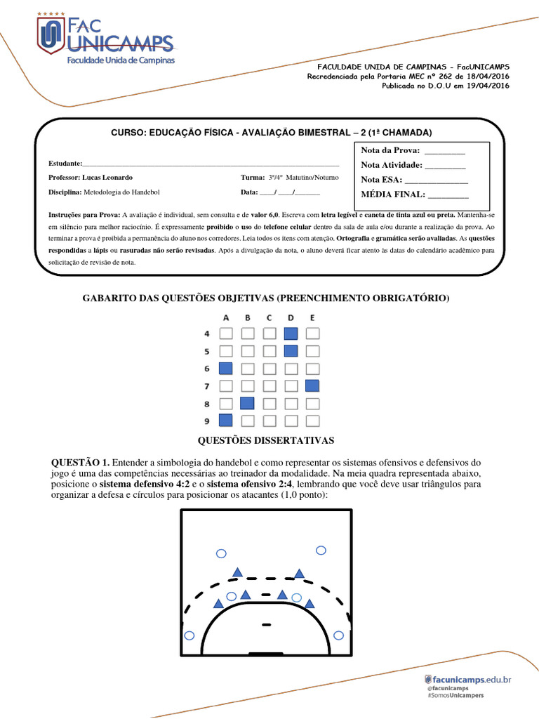 N2 - Handebol - Modelo1 - 2019 - 2 - Modelo B - Gabarito | PDF ... N2 - Handebol - Modelo1 - 2019 - 2 - Modelo B - Gabarito | PDF ...