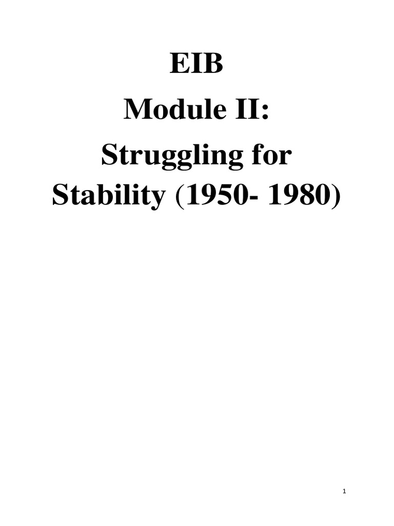 2023-2024 EIB Module II Struggling For Stability | PDF | Economies