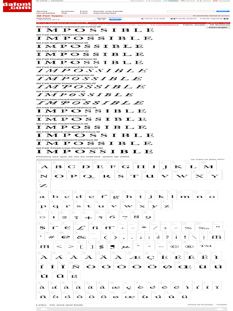 IM Fell Types Dafont.com | PDF