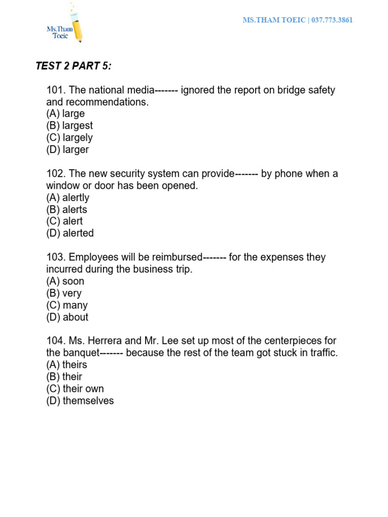 Toeicktp2023 - 01 Buoi 2 | PDF | Technology & Engineering
