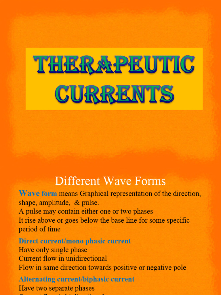 Therapeutic Currents | PDF | Amplitude | Electrical Engineering