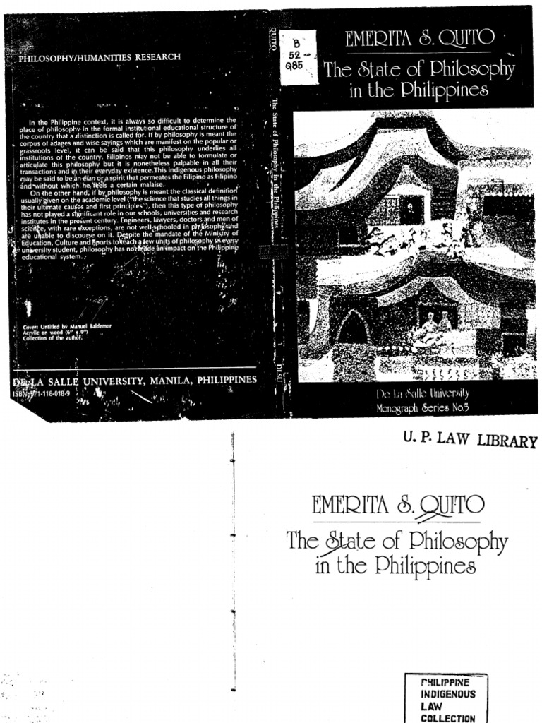 The State of Philosophy in the Philippines by Emerita Quito ...