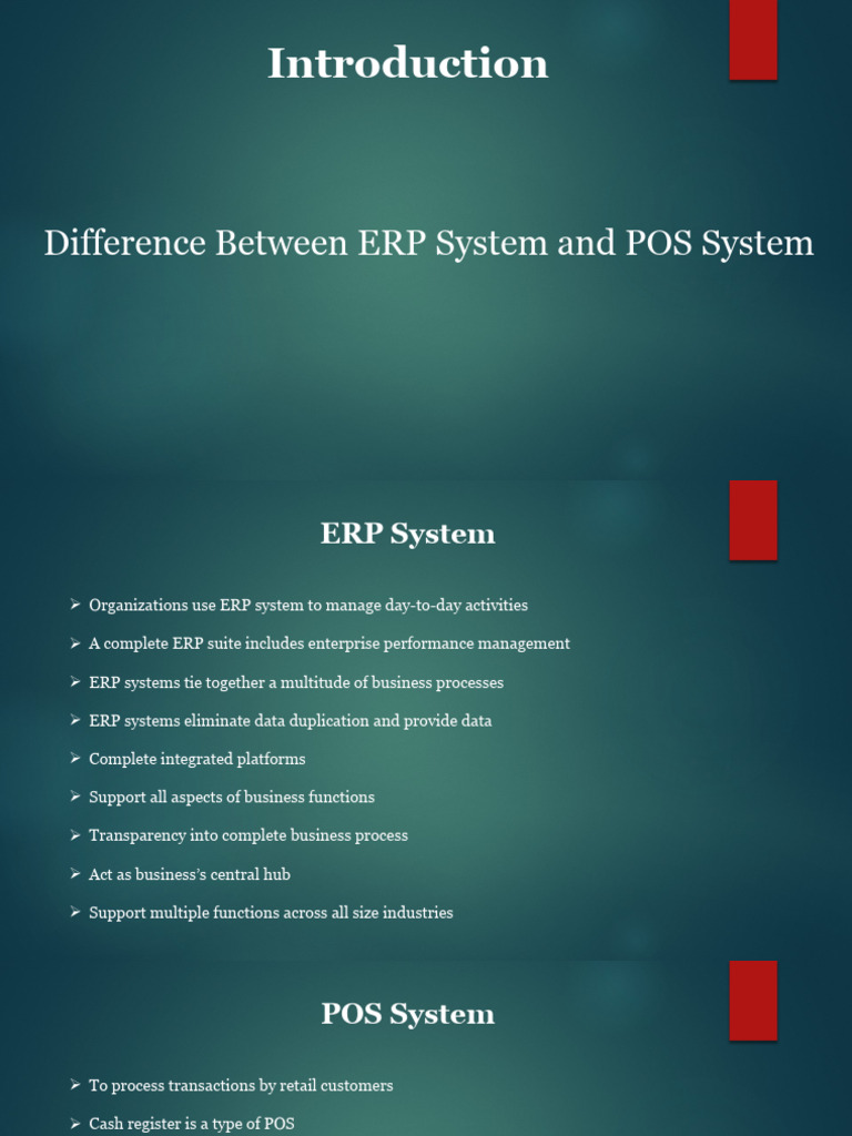 Erp and Pos Presentation | PDF | Business