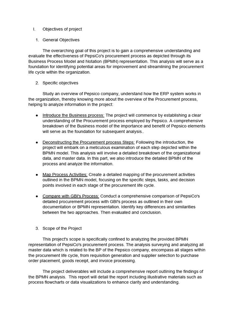Analyzing PepsiCo's ERP Procurement Process | PDF | Pepsi Co | Pepsi