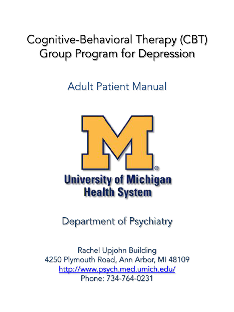CBT Group Program for Depression Patient Manual | PDF | Cognitive ...