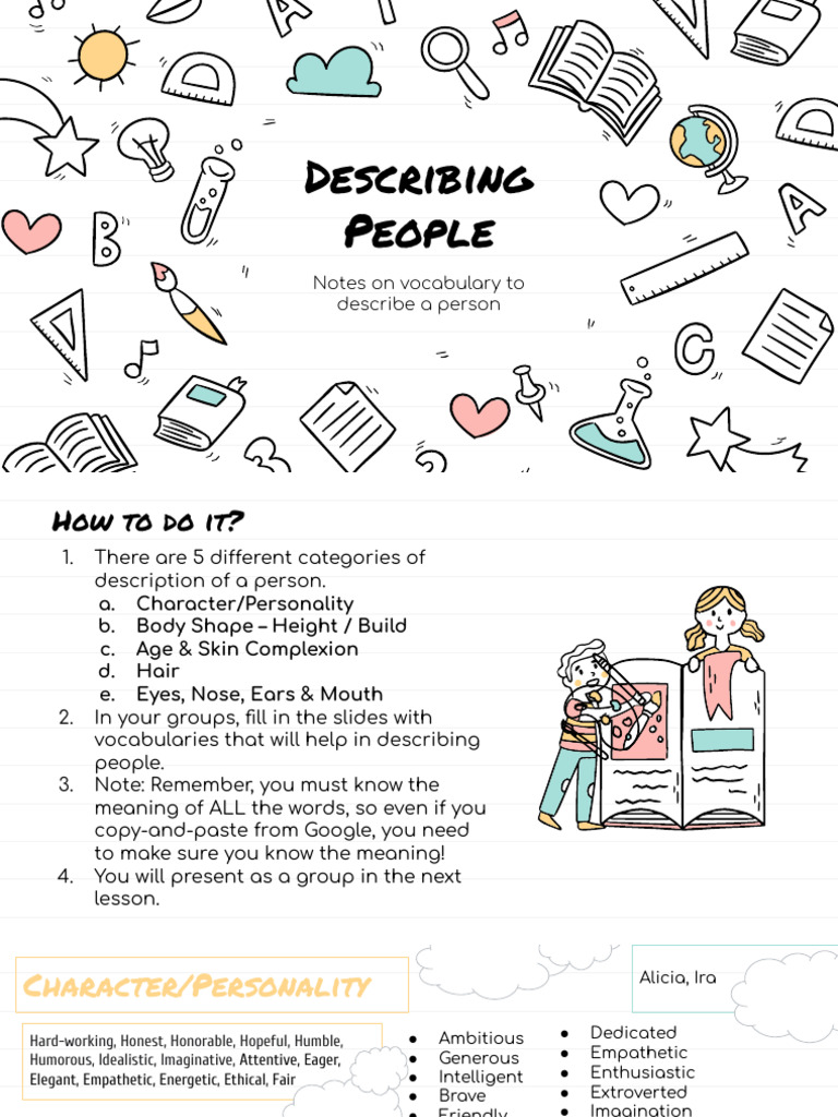 7Y-24 Describing People (Vocabulary - Practice) | PDF | Human Hair | Hair