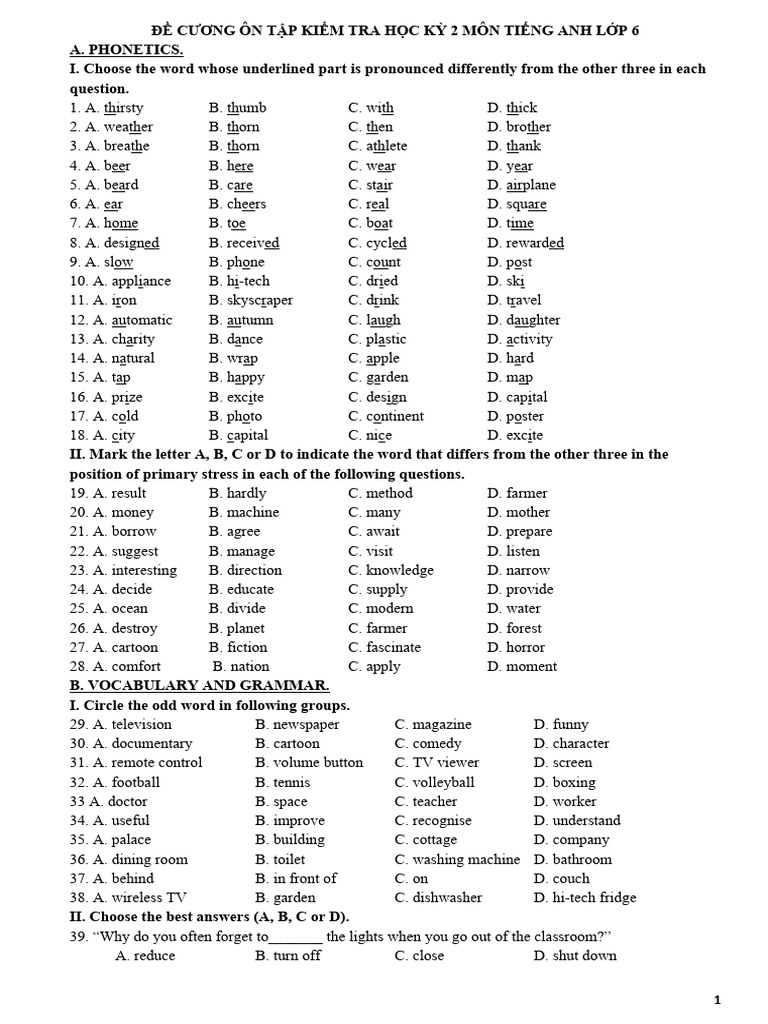 English Exam Review for Grade 6 | PDF | Sydney