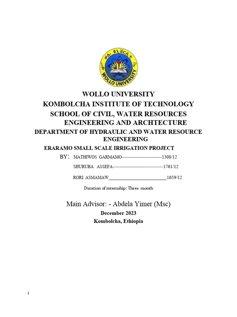 Eraramo Small Scale Project338 | PDF | River | Irrigation