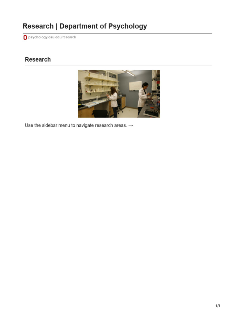 OSU Psychology Research Areas | PDF | Self-Improvement | Science ...