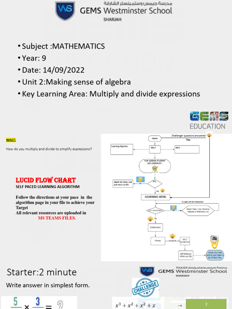 Simplifying Algebraic Expressions | PDF | Multiplication | Algebra