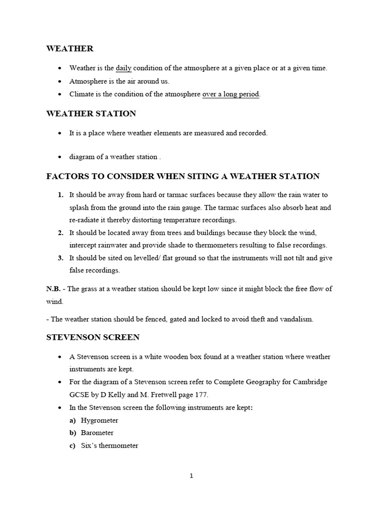 WEATHER notes 111 | PDF | Precipitation | Flood