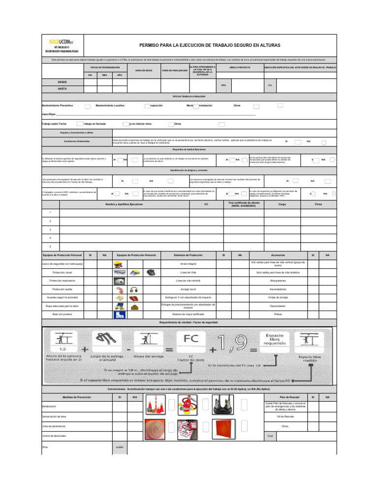 Permiso de Alturas | PDF | Escalera | Andamio
