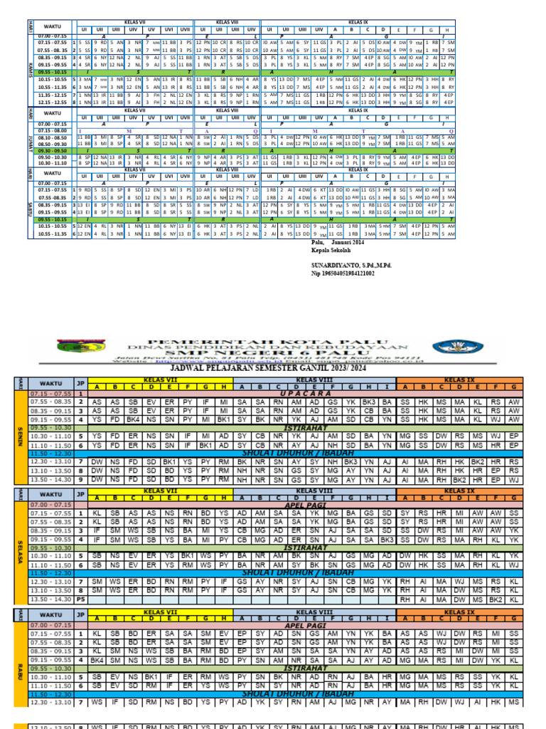 Jadwal 2023 - 2024 Genap | PDF