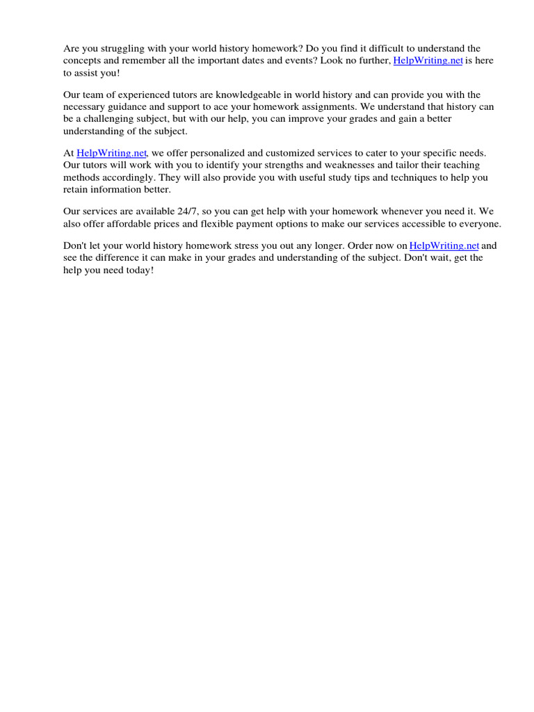 World History Homework Help | PDF | Homework | Learning