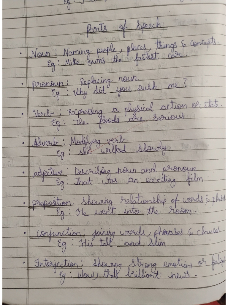 Parts of Speech | PDF