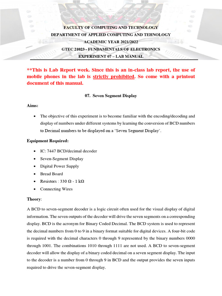Experiment 07 Update Pdf Binary Coded Decimal Computer Engineering