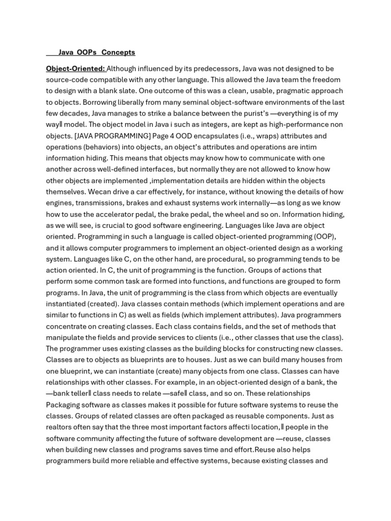 Document 4 | Download Free PDF | Class (Computer Programming) | Object (Computer Science)