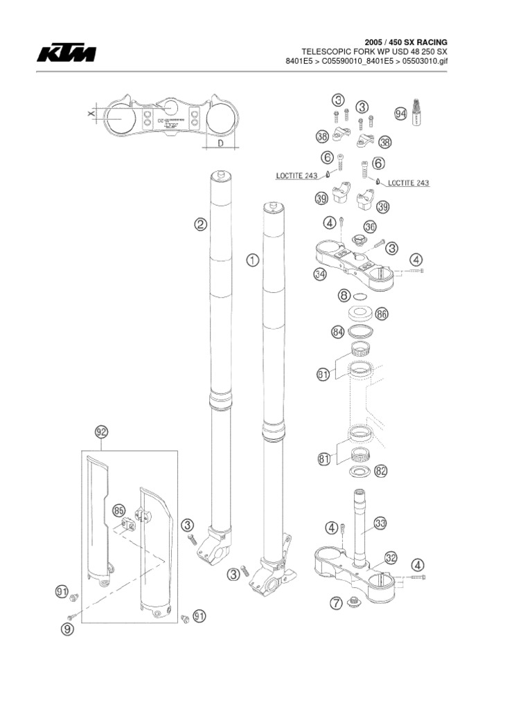 2005 KTM 450 SX Racing Parts List | PDF | Carburetor | Mechanical ...