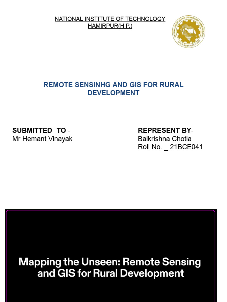 Remote Sensing & GIS for Rural Development | PDF | Science ...