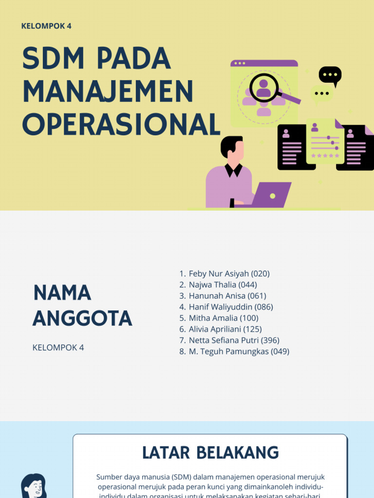 Ppt Sdm Pada Manajemen Operasional | PDF