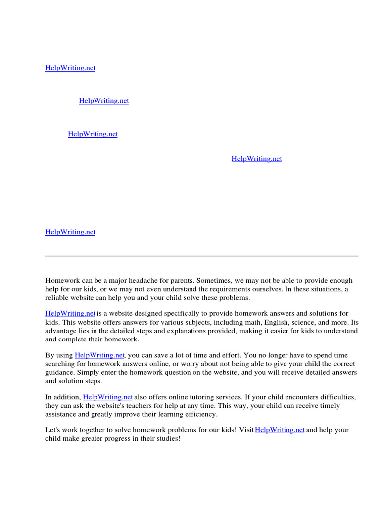 Kids Homework Answers | PDF | Homework