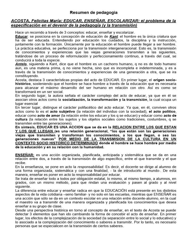 +resumen de Peda | PDF | Pedagogía | Enseñando