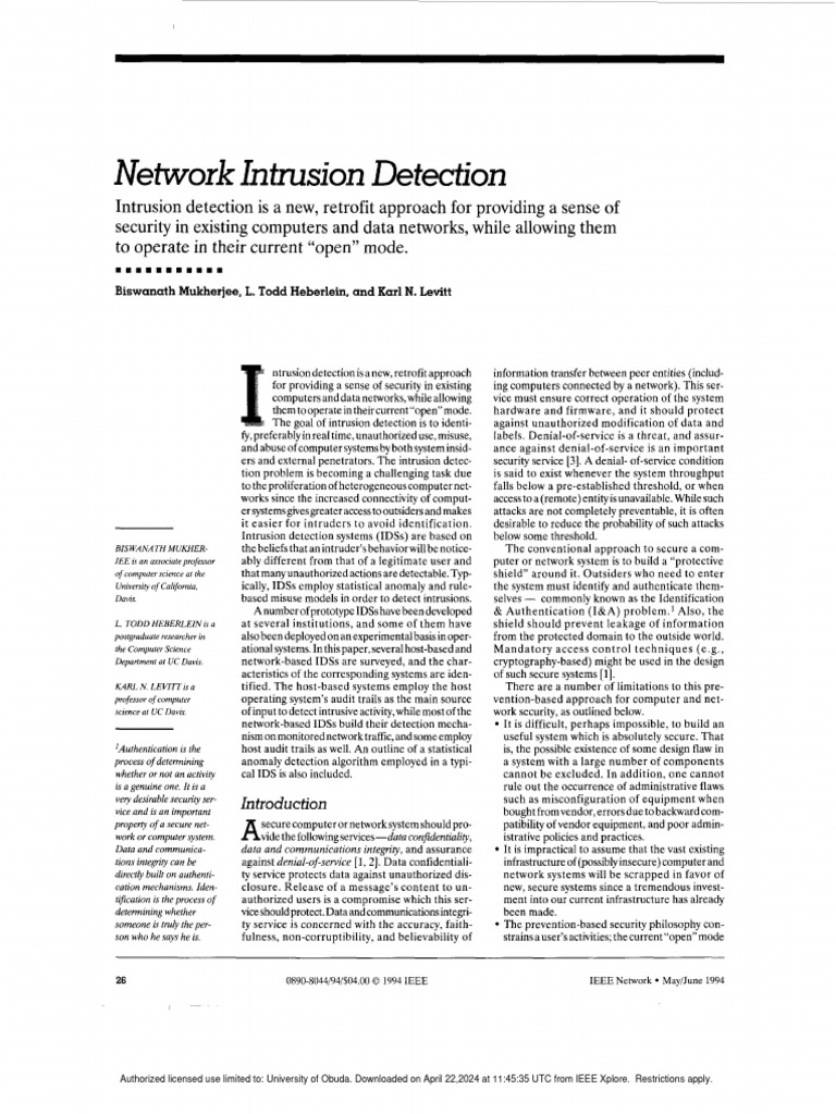 Network_intrusion_detection | PDF | Databases | Information Technology