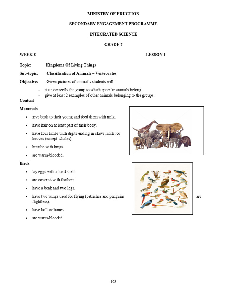 Classification of Animals - Vertebrates | PDF | Claw | Egg