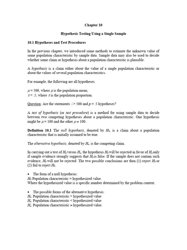 Chapter 10 | PDF | Statistical Hypothesis Testing | P Value