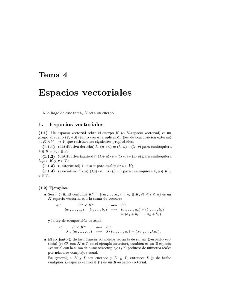 espacios vectoriales | PDF