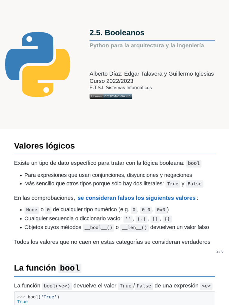 11 - 2.5. Booleanos | PDF | Informática | Álgebra de Boole