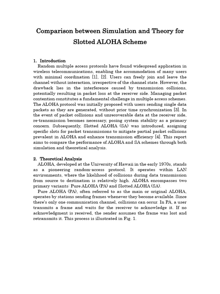 Slotted ALOHA Scheme | PDF | Electronics | Telecommunications