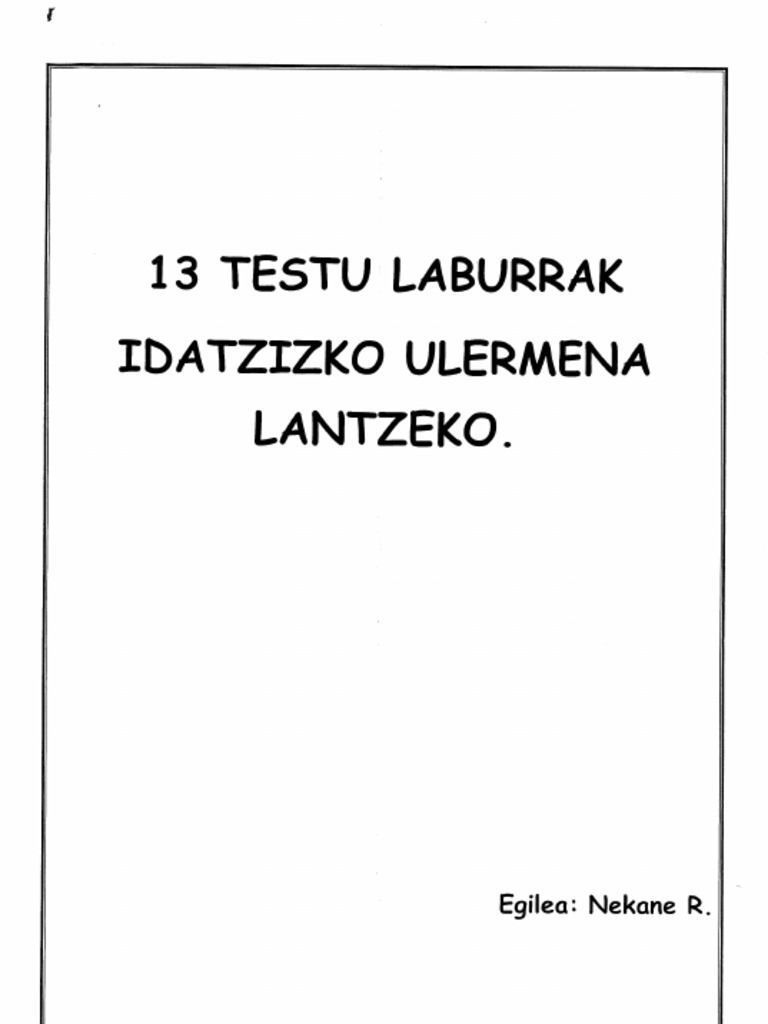 Testu Laburrak | PDF