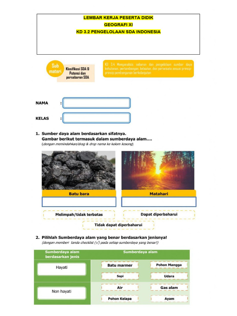LKPD Klasifikasi Sda | PDF | Ilmu Sosial | Sains & Matematika