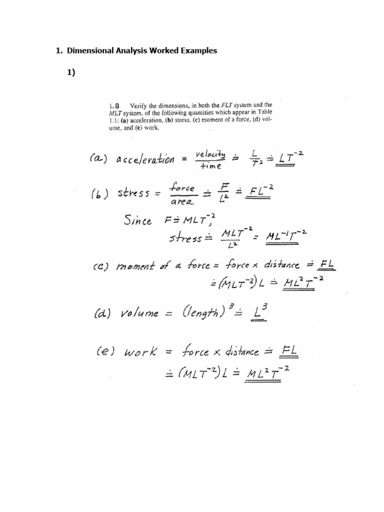 1.dimensional Homogenity - Worked Examples | PDF