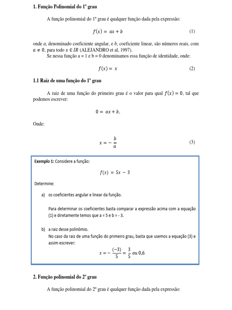 Equações Inequações E Sistemas Polinomiais De 1º E 2º Graus Pdf