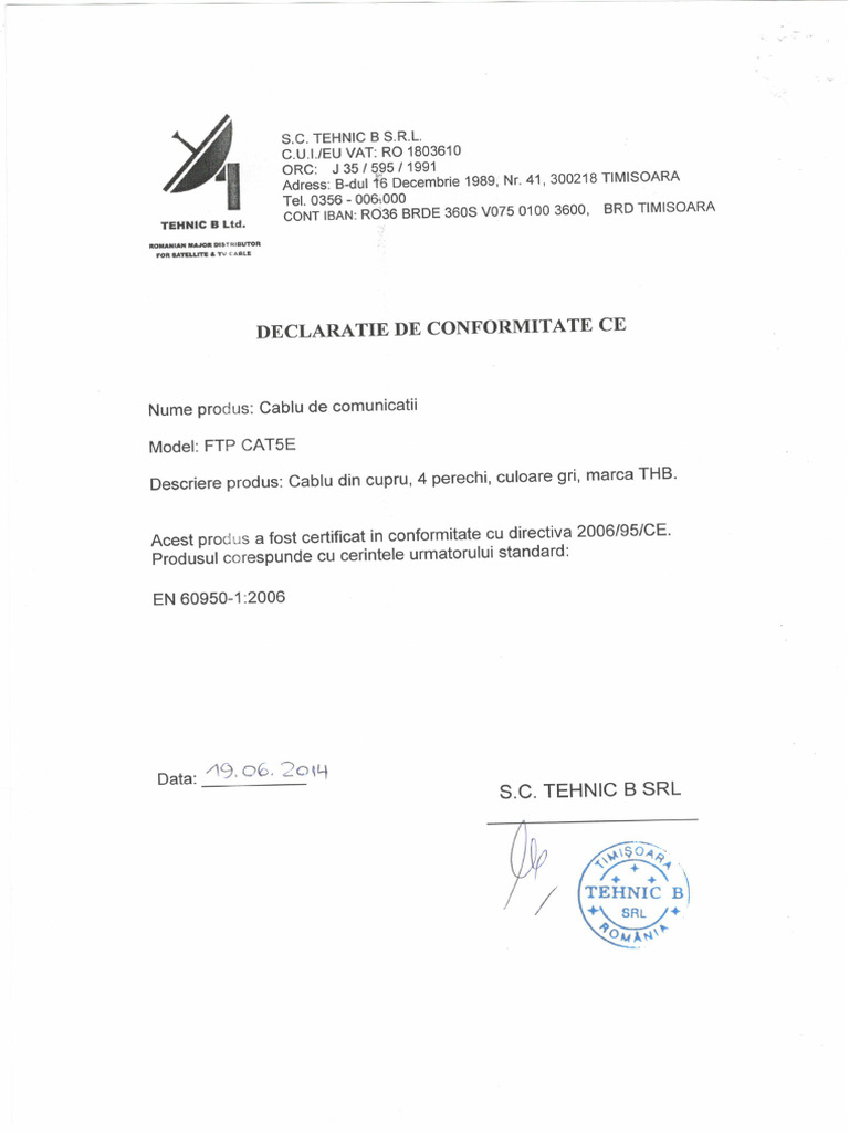 Declaratie Conformitate FTP | PDF